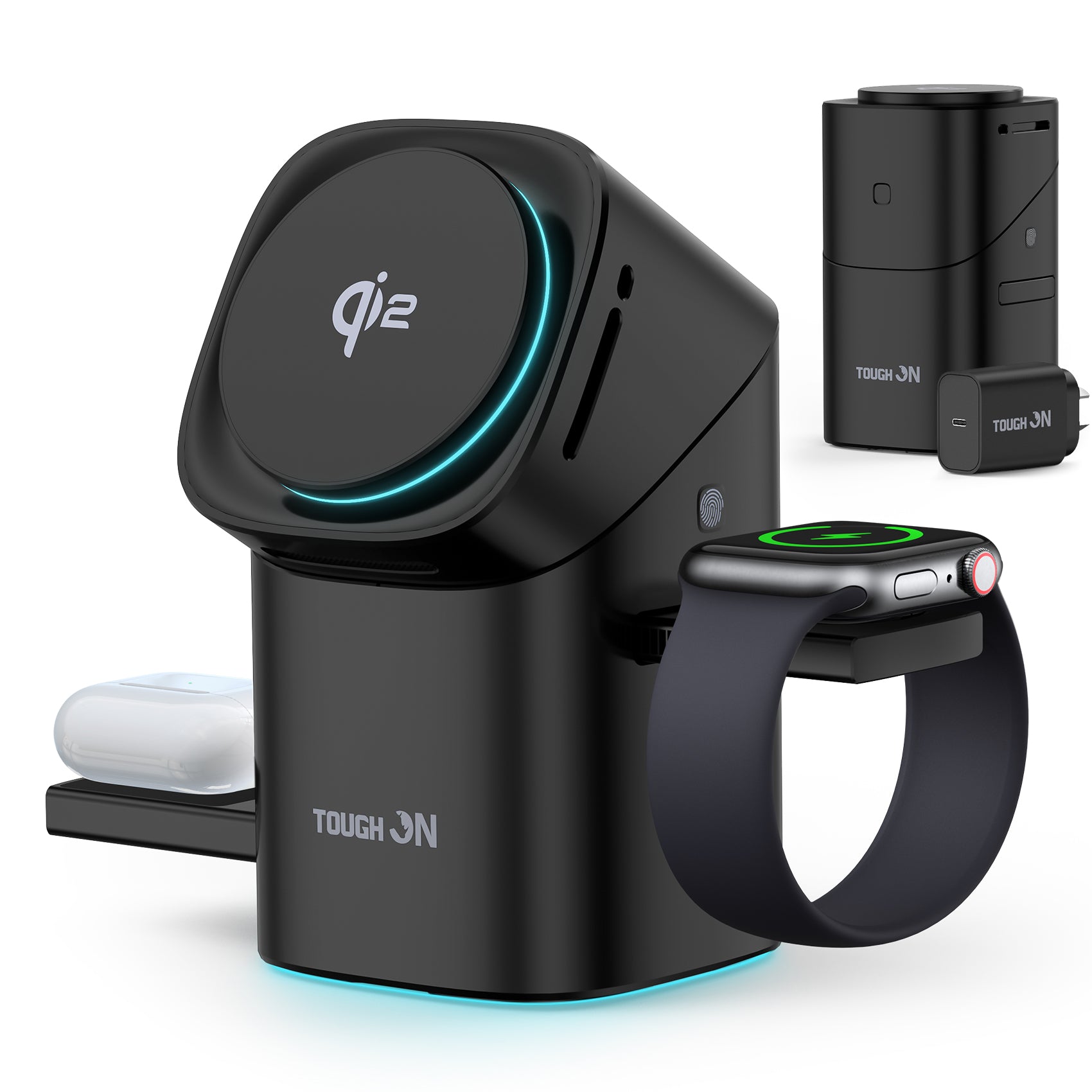 Tough On MagPro Qi2 3-in-1 Wireless Charger for Apple iPhone Watch Air