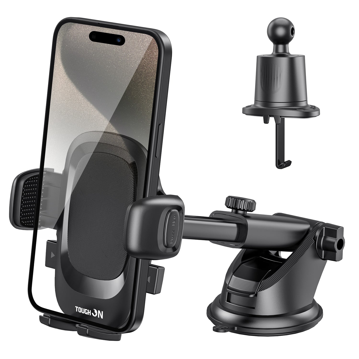 Tough On Universal 3 in 1 Car Phone Mount Holder with Dashboard, Air V